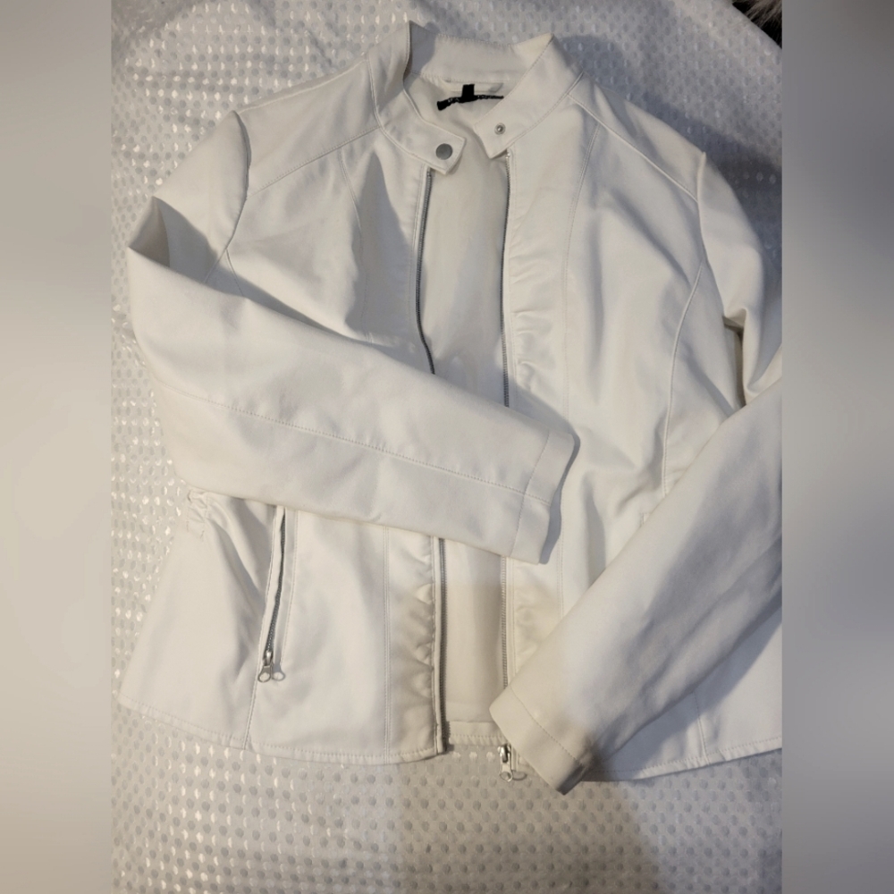 Baccini White Faux Leather Jacket - Gem